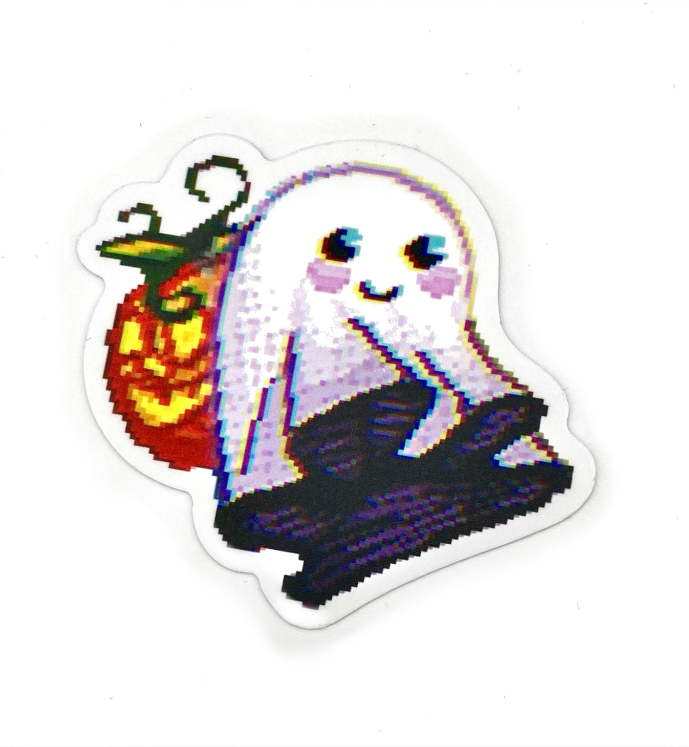 Pixel Ghost Sticker – Playing Possum Clothing Co.