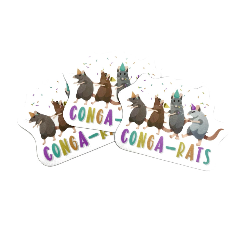 Conga-rats Sticker – Playing Possum Clothing Co.